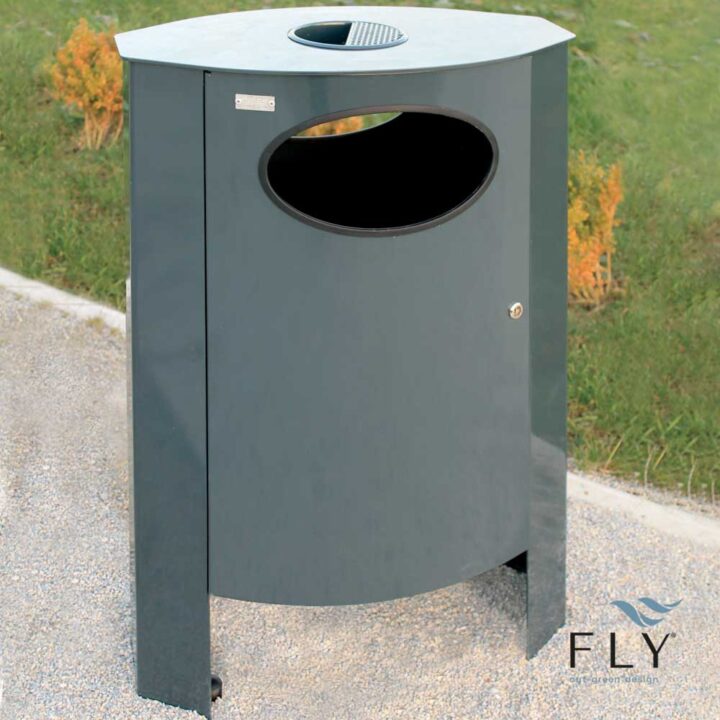 Saturno litter bin ground anchoring - Fly srl Street Furniture