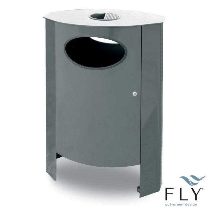 Saturno litter bin ground anchoring - Fly srl Street Furniture