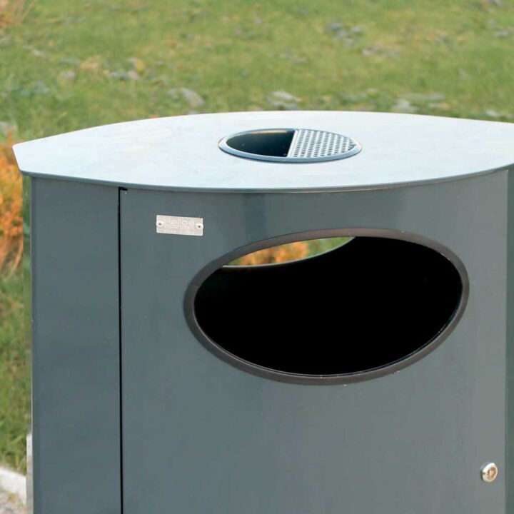 Saturno litter bin ground anchoring - Fly srl Street Furniture