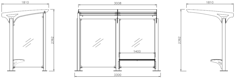 Pensilina per attesa bus Pit Stop - Fly srl Arredo Urbano