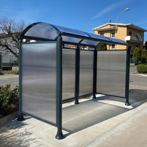 Transit Bus shelter 4 modules with side walls - Fly srl