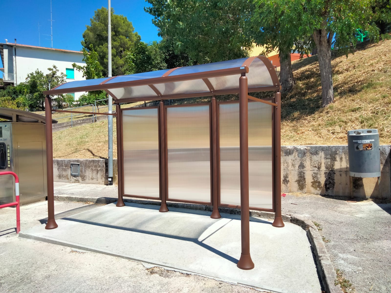 Transit Bus shelter 4 modules with side walls - Fly srl